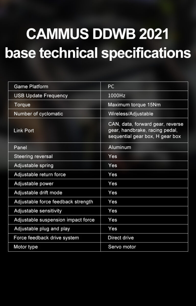 CAMMUS DDWB 15Nm CAMMUS Wheelbase Racing Simulator Direct Drive ...